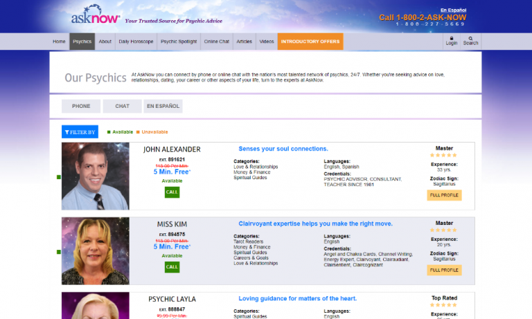 AskNow Psychic Reading Review - psychicreading.com